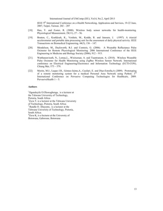 UBIQUITOUS HEALTHCARE MONITORING SYSTEM USING INTEGRATED TRIAXIAL ACCELEROMETER, SPO2AND ...