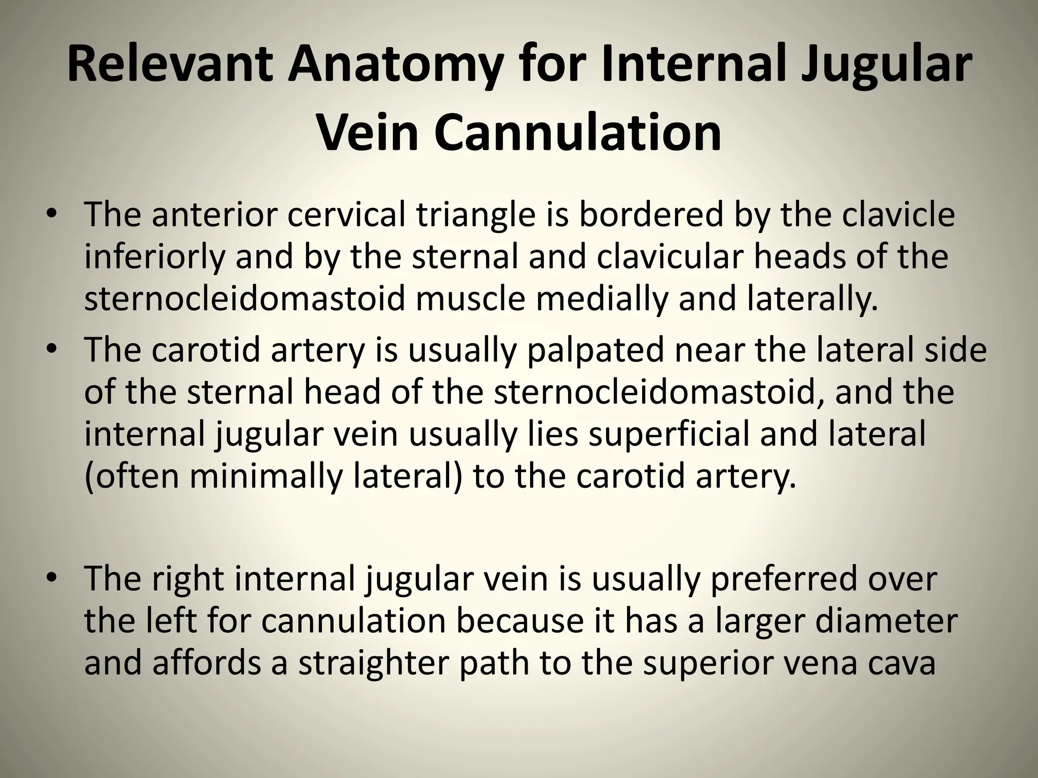 anatomical review of internal jugular vein cannulation.pptx | Ear, Nose ...