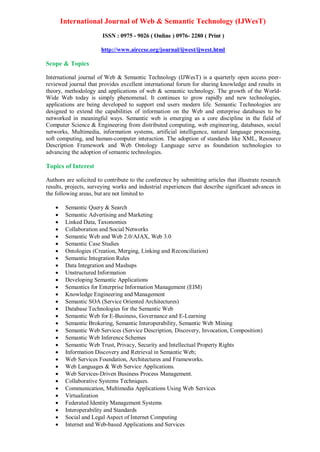 International Journal of Web & Semantic Technology (IJWesT) | PDF