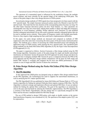 Performance of the IEEE 802.15.4a UWB System using Two Pulse Shaping ...