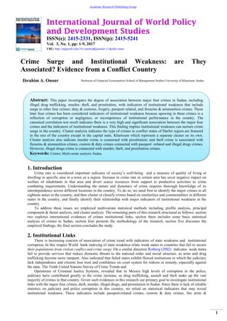 Crime Surge and Institutional Weakness: are They Associated? Evidence ...