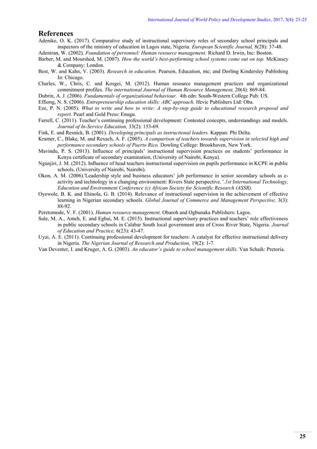 Relationship between Principals? Instructional Supervision Practices and Teachers? Job ...