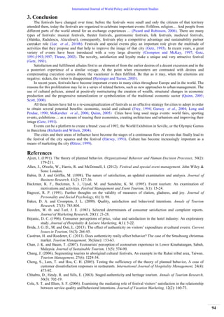 Festival Attractiveness Literature Review | PDF