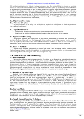 Psychosocial Consequences of Crime on Prisoners in Anywaa Zone Prison ...