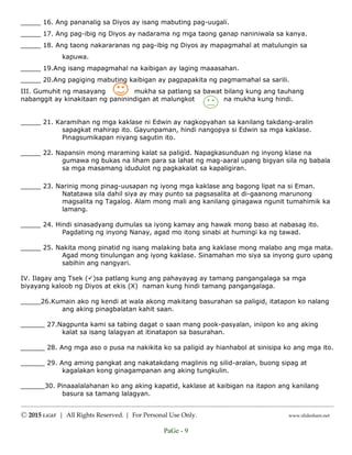 K TO 12 GRADE 3 IKA-APAT na Markahang Pagsusulit | PDF