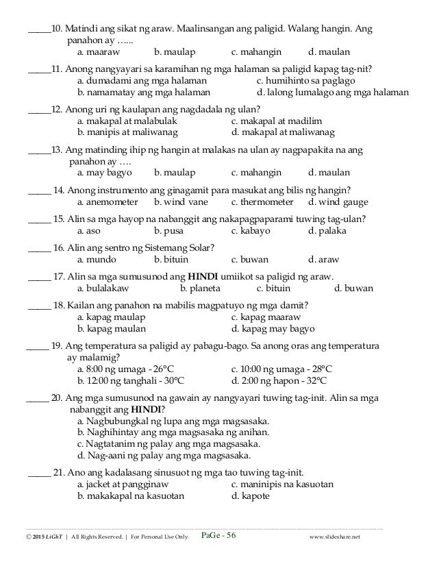 Pagsusulit Tungkol Sa Mga Bahagi Ng Aklat Grade 3 | angaklate