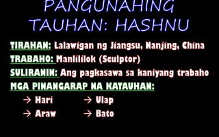 2ND QUARTER-IKAAPAT NA ARALIN-HASHNU: ANG MANLILILOK NG BATO (TSINA) | PDF