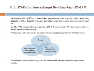 Tinjauan untuk perlindungan hukum melalui LPS | PPT