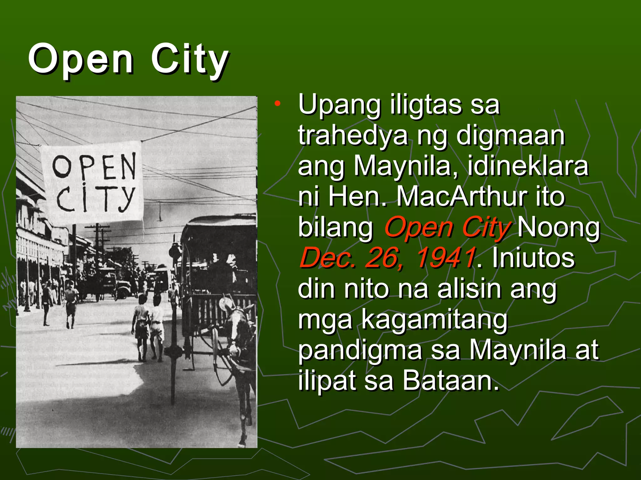 Ikalawang Digmaang Pandaigdig "Epekto sa Plipinas" | PPT