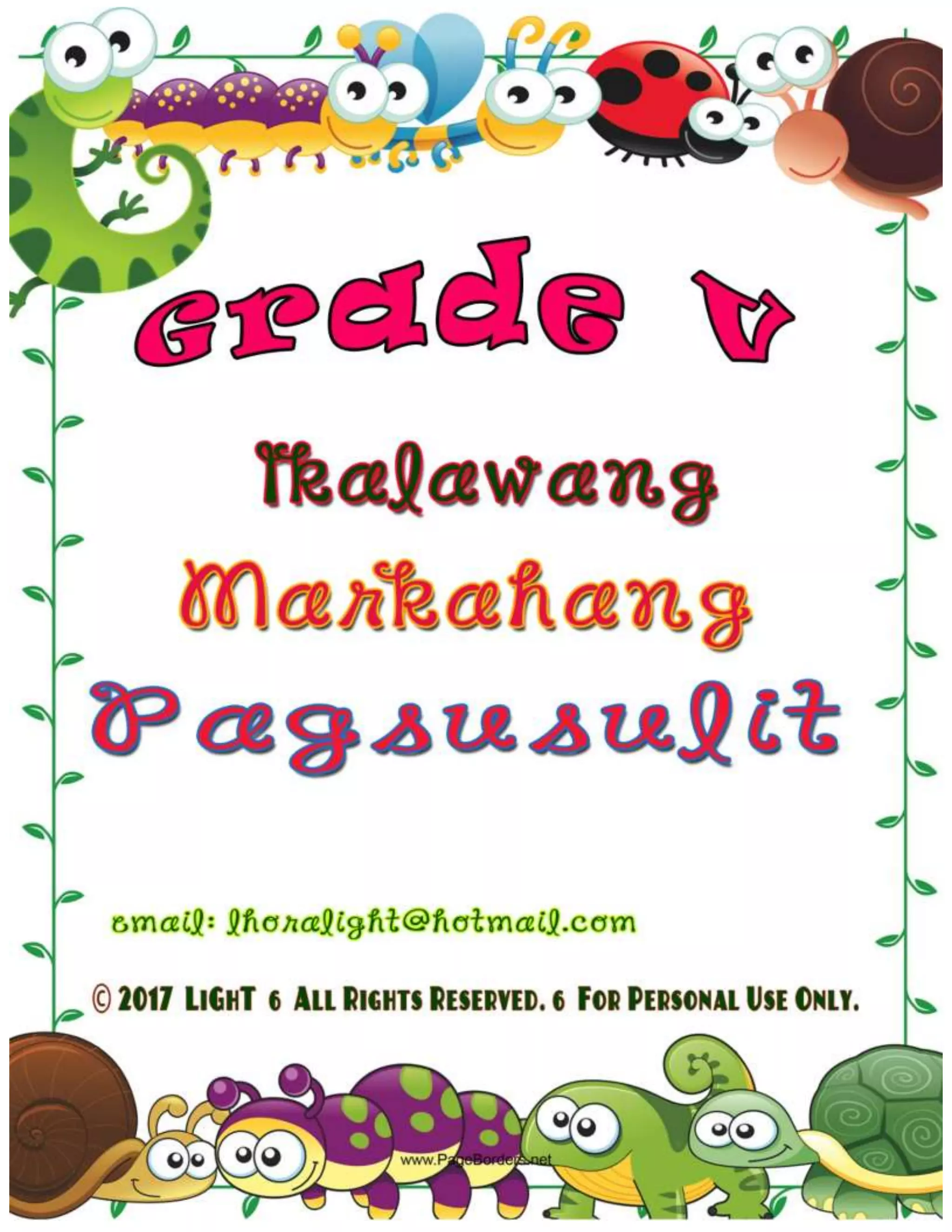 K TO 12 GRADE 5 IKALAWANG MARKAHANG PAGSUSULIT | PDF
