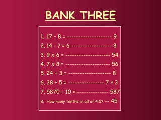 Ikan knowledge test | KEY