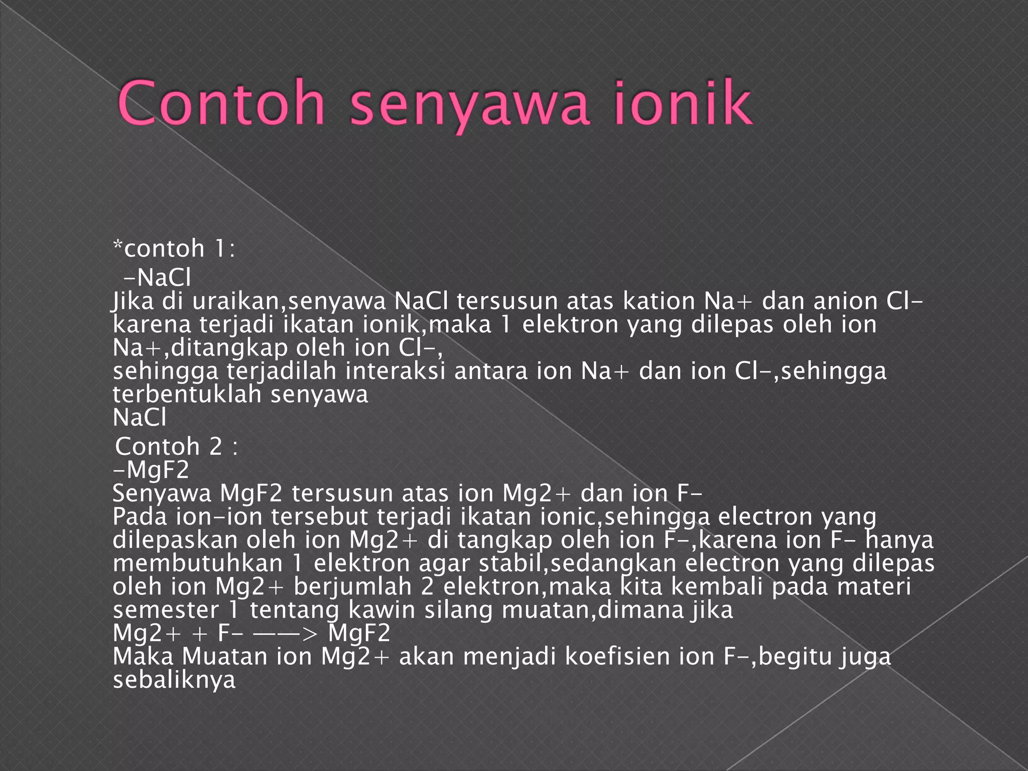 Ikatan ion dan senyawa ionik | PPTX