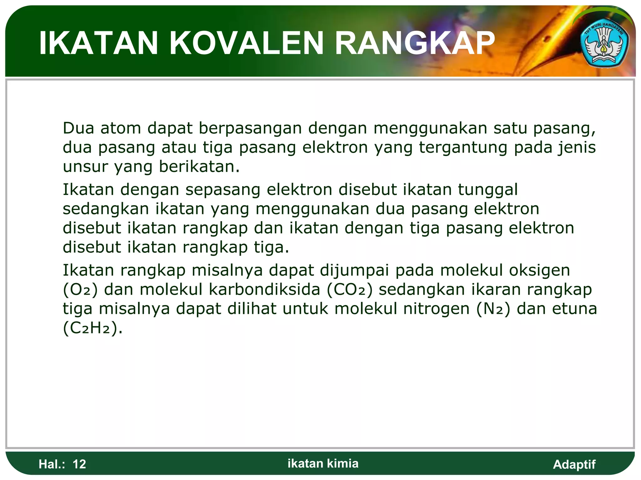 Materi Ikatan kimia | PPT