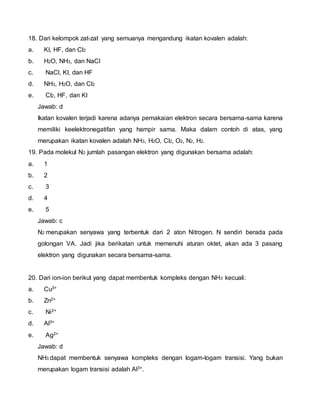 Ikatan kimia 2 | DOCX