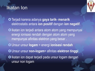 Ikatan kimia , kimia kelas 10 | PPTX