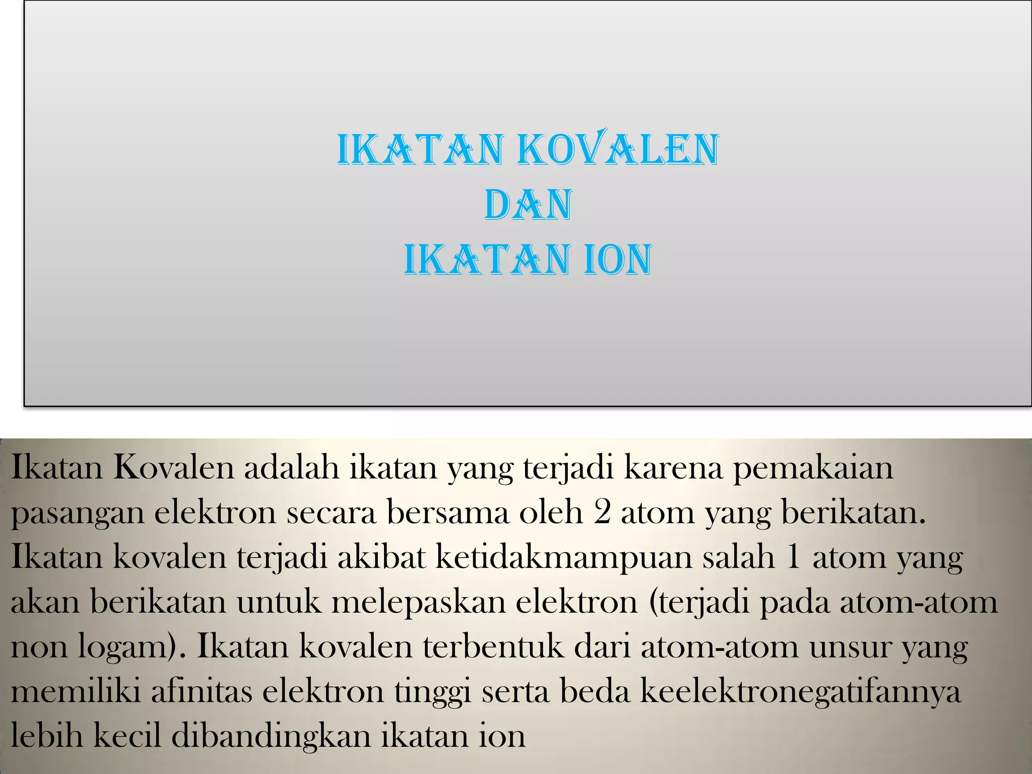 Ikatan kovalen | PPTX
