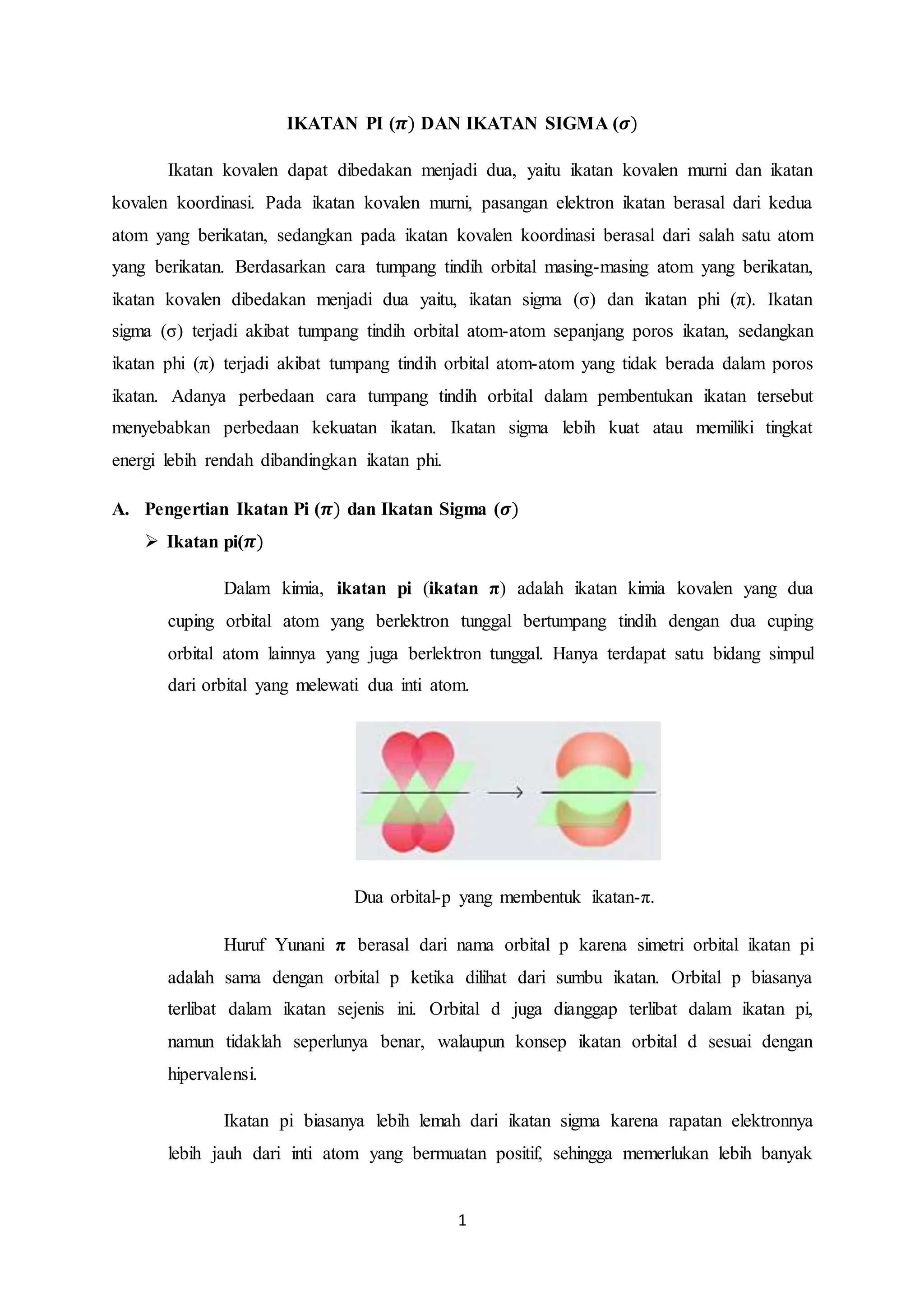 Ikatan pi dan ikatan sigma | DOCX
