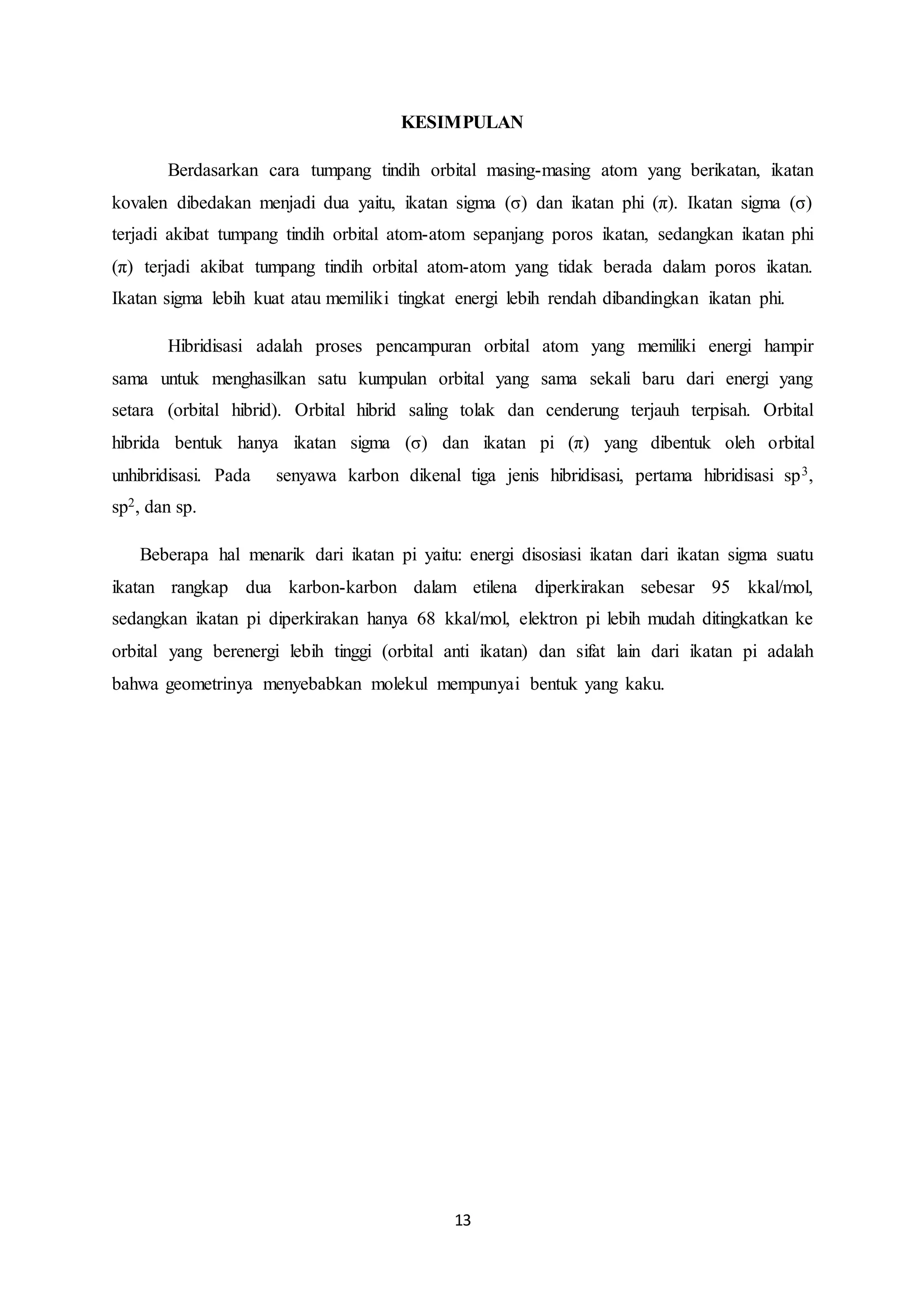 Ikatan pi dan ikatan sigma | DOCX