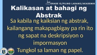 Ang kahulugan ng abstrak batay sa kayarian nito.pptx