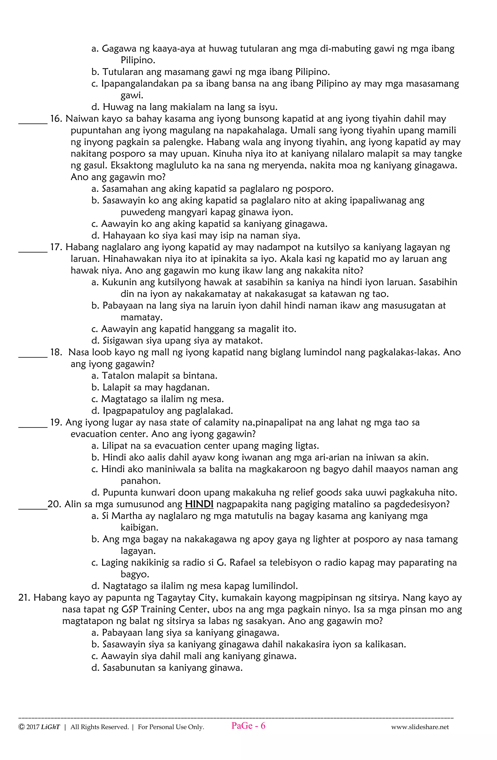 K TO 12 GRADE 5 IKATLONG LAGUMANG PAGSUSULIT | PDF