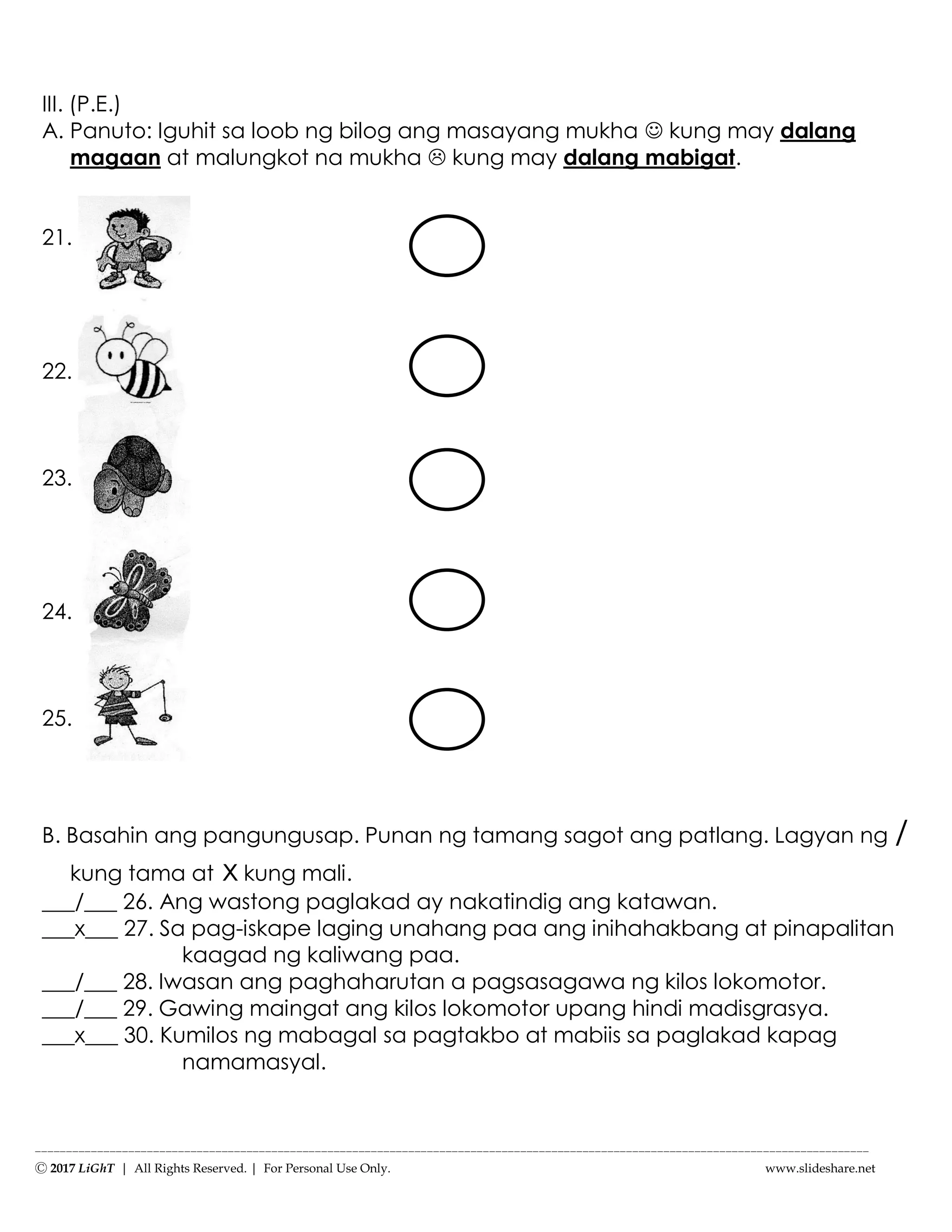 K TO 12 GRADE 1 IKATLONG MARKAHANG PAGSUSULIT | PDF
