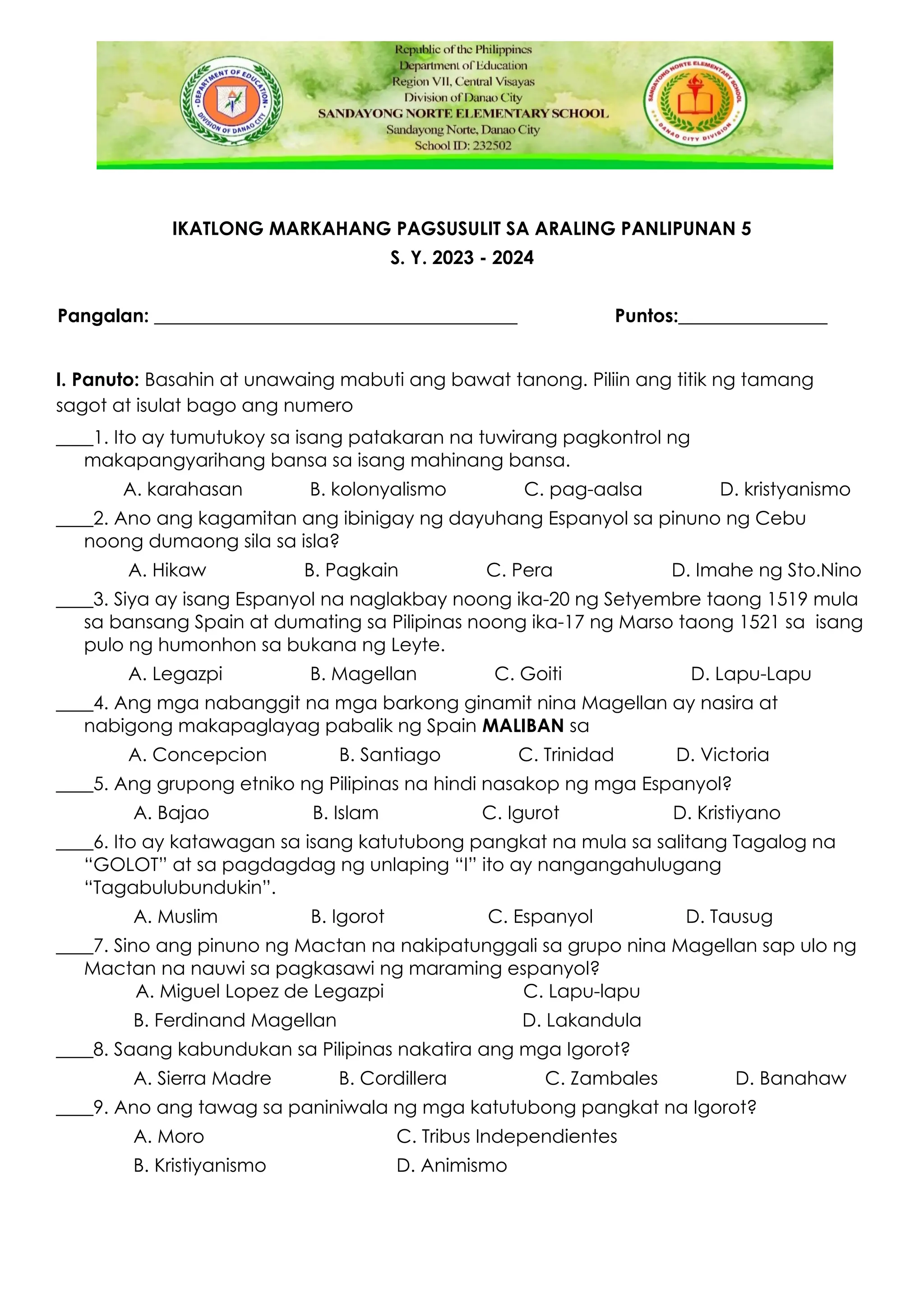 Ikatlong Markahang Pagsusulit sa AP 5.docx