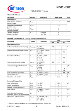 Original IGBT IKB06N60T K06T60 06T60 06N60 6N60 TO-263 New Infineon | PDF
