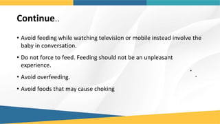 Complementary feeding in infant IAP PROTOCOLS | PPTX