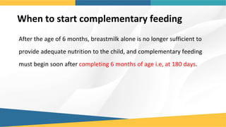 Complementary feeding in infant IAP PROTOCOLS | PPTX