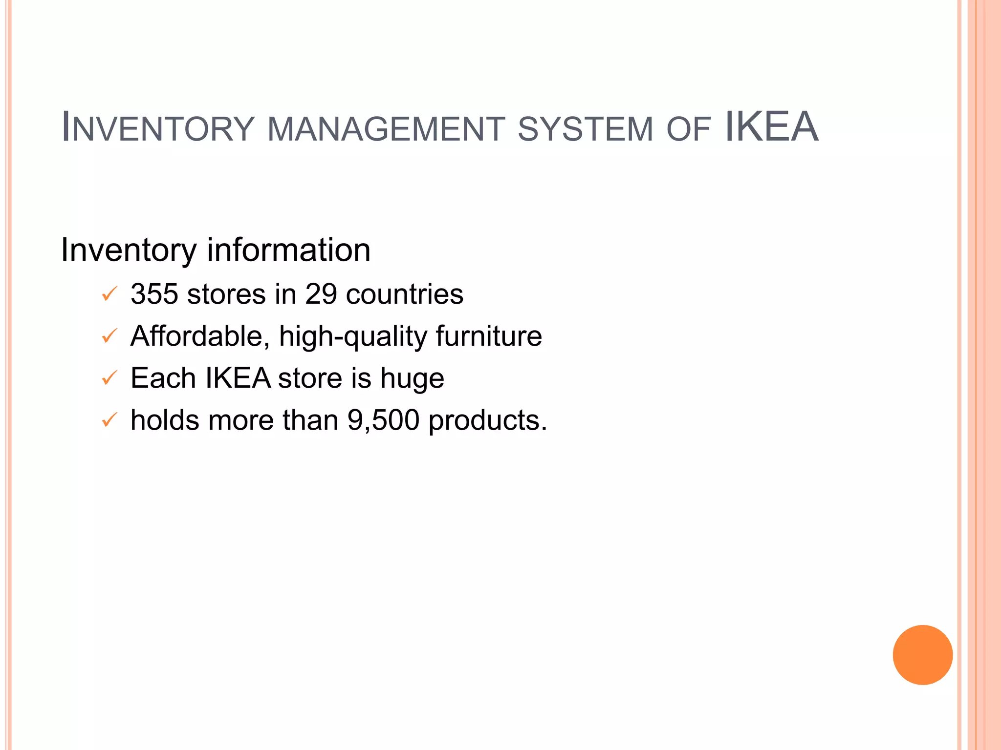 Inventory system and supply chain of IKEA multi national furniture ...