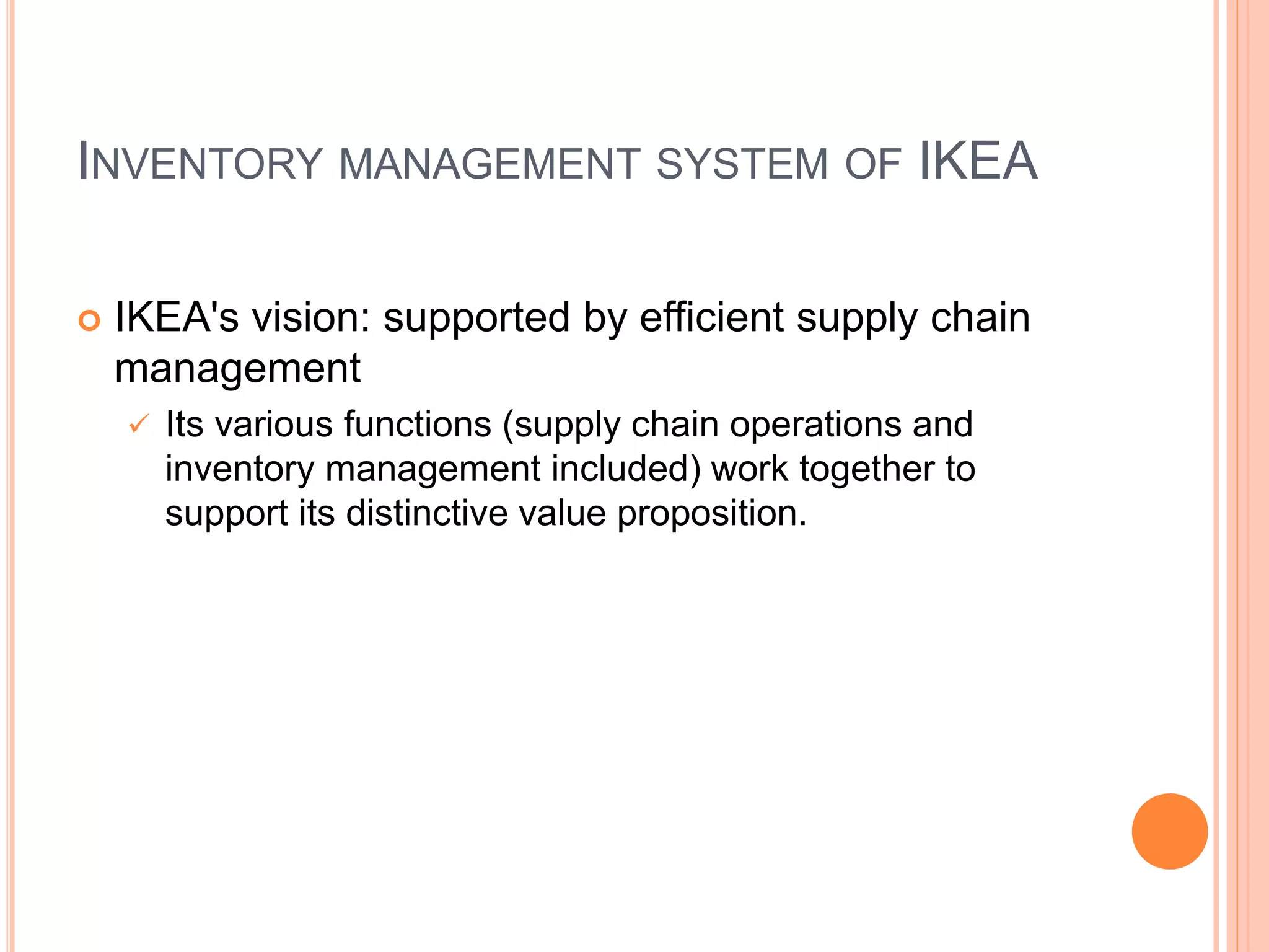 Inventory system and supply chain of IKEA multi national furniture ...