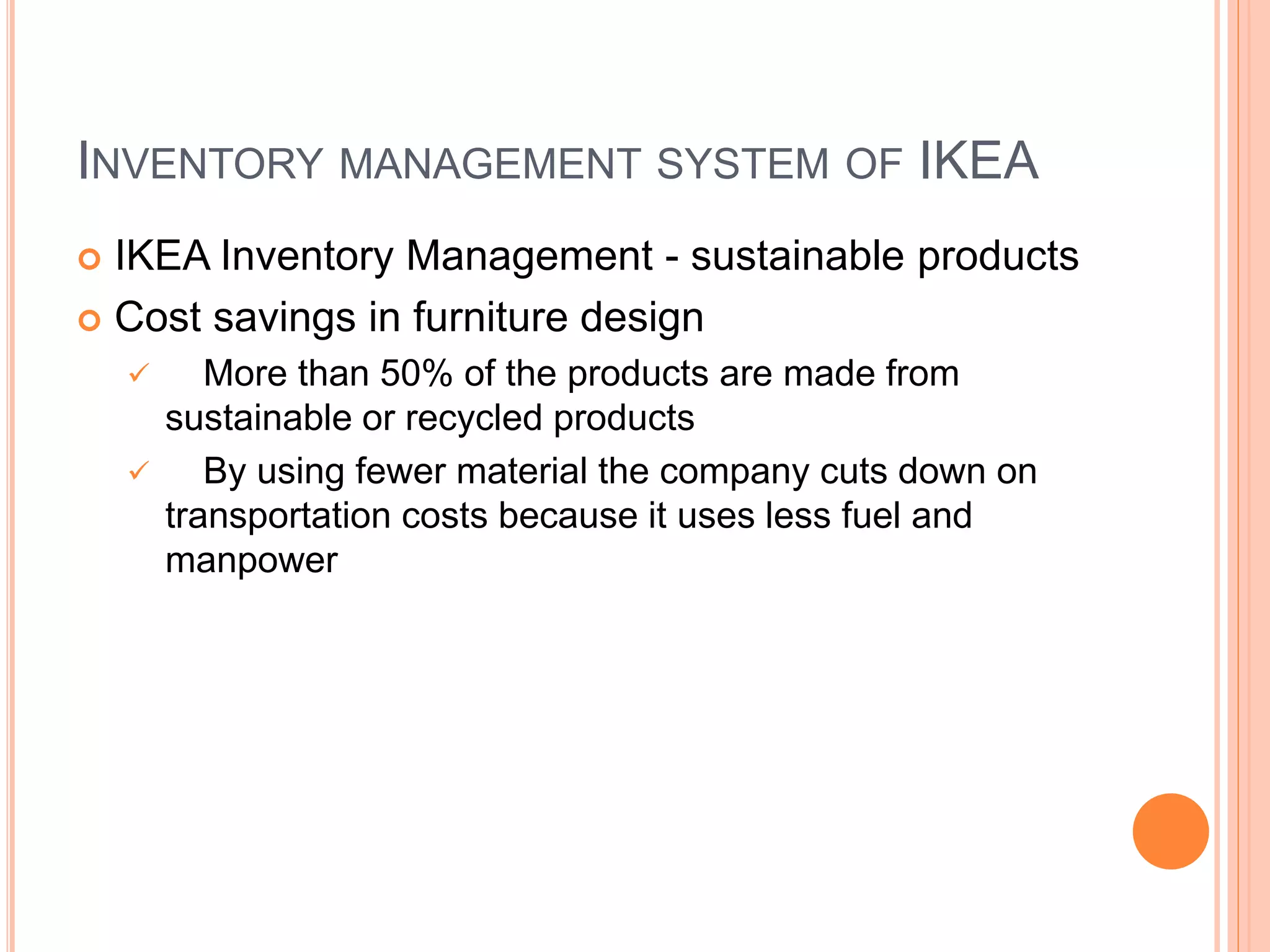 Inventory system and supply chain of IKEA multi national furniture ...