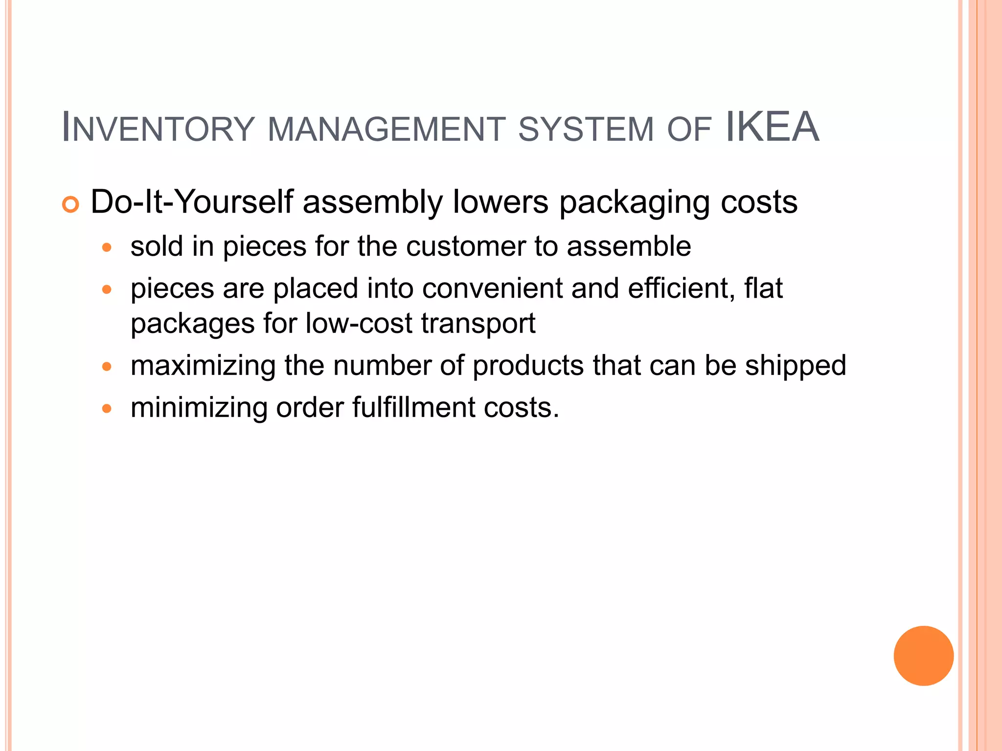 Inventory system and supply chain of IKEA multi national furniture ...