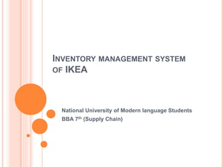 Inventory system and supply chain of IKEA multi national furniture ...