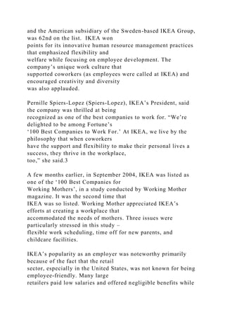 IKEA CASE STUDY SUMMARY QUESTIONS 1. How have IKEA’s.docx