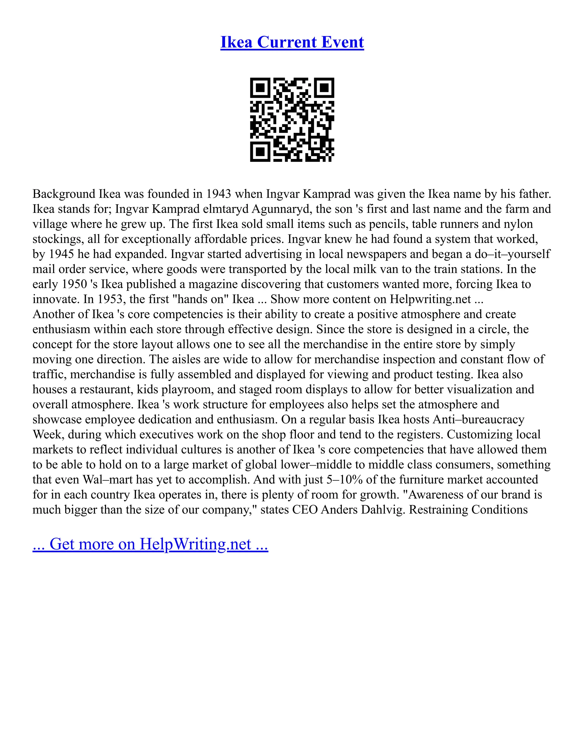 Ikea Current Event | PDF