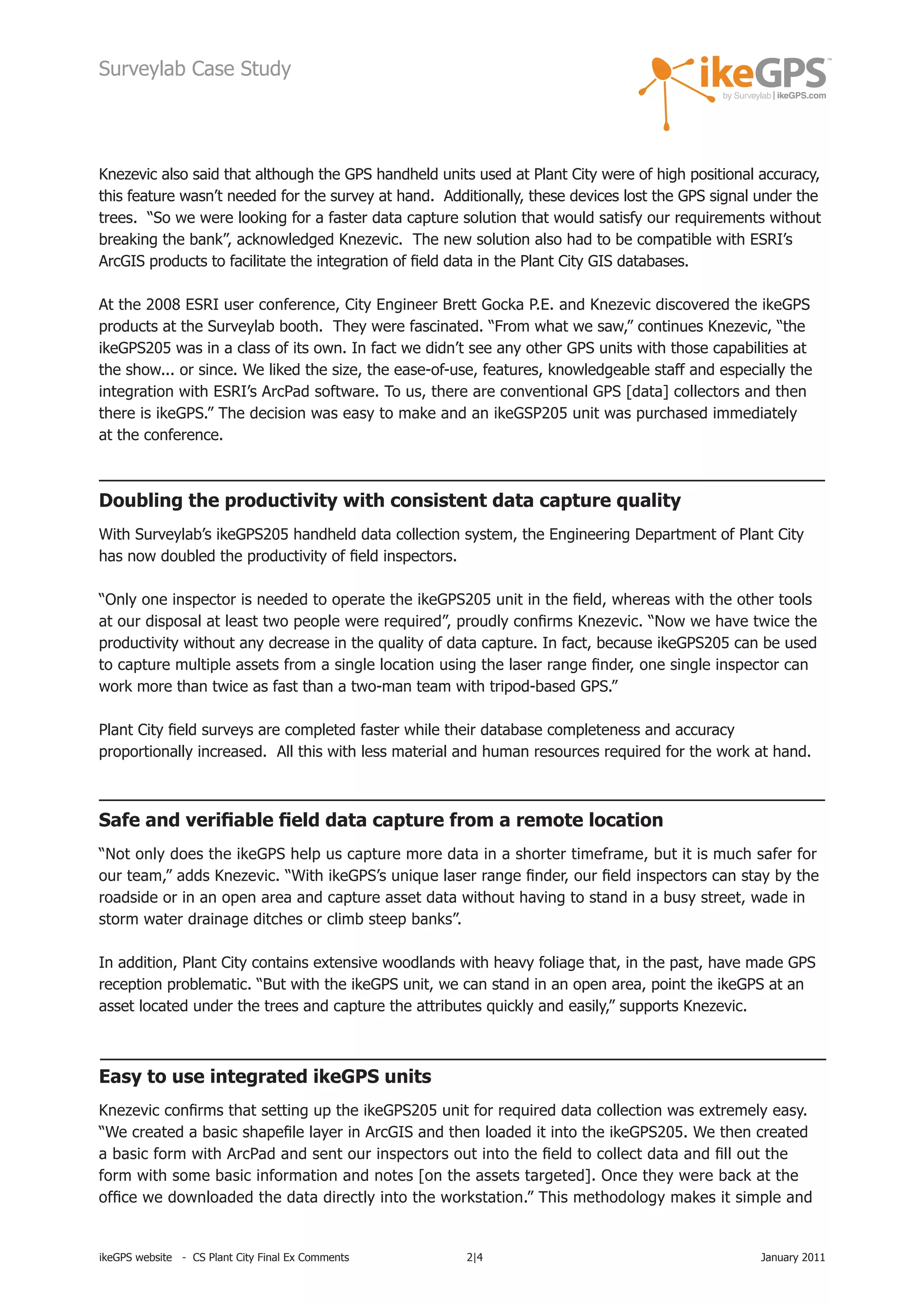 IkeGPS Plant City Case Study | PDF
