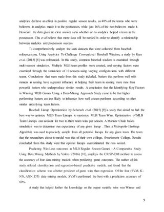 Identifying Key Factors in Winning MLB Games Using a Data-Mining ...