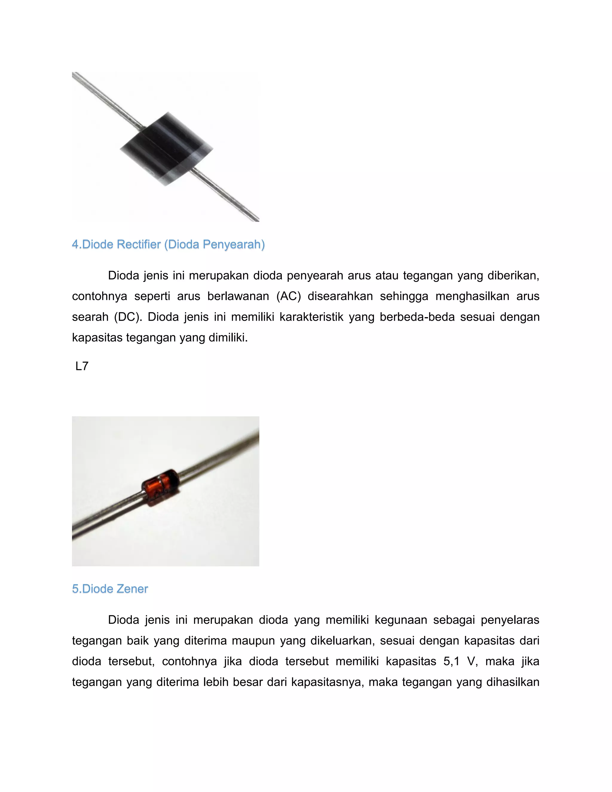 dioda, macam macam dioda dan rangkaian penyearah 1 fasa | PDF