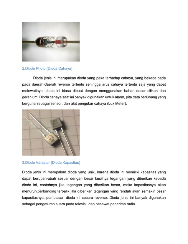dioda, macam macam dioda dan rangkaian penyearah 1 fasa | PDF