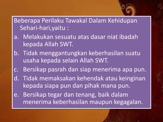 Ikhtiar dan tawakal agama | PPTX