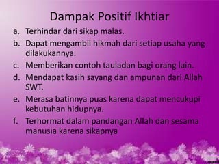 Ikhtiar dan tawakal agama | PPTX