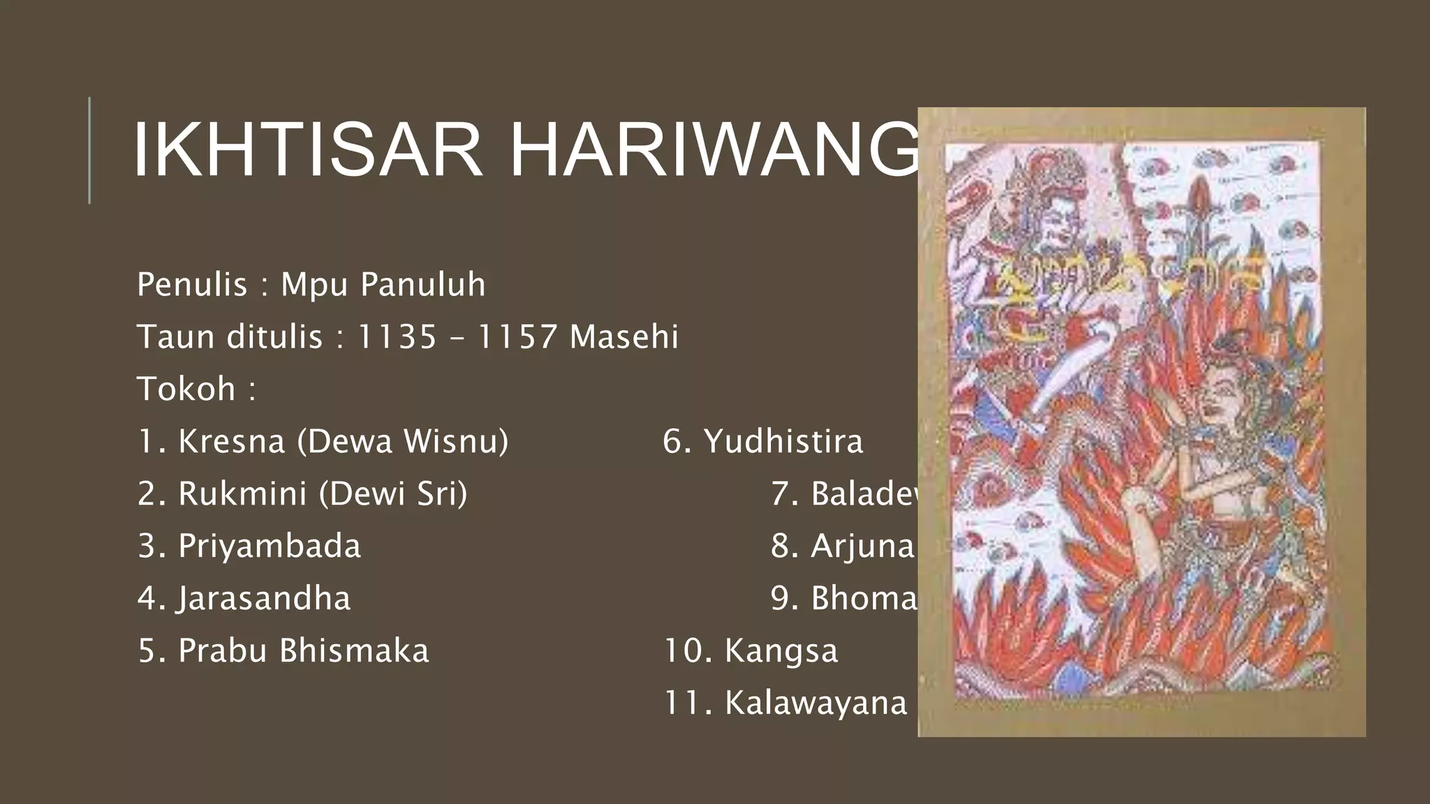 Ikhtisar Hariwangsa (Kakawin pada masa jayabaya Kerajaan Kediri) | PPT