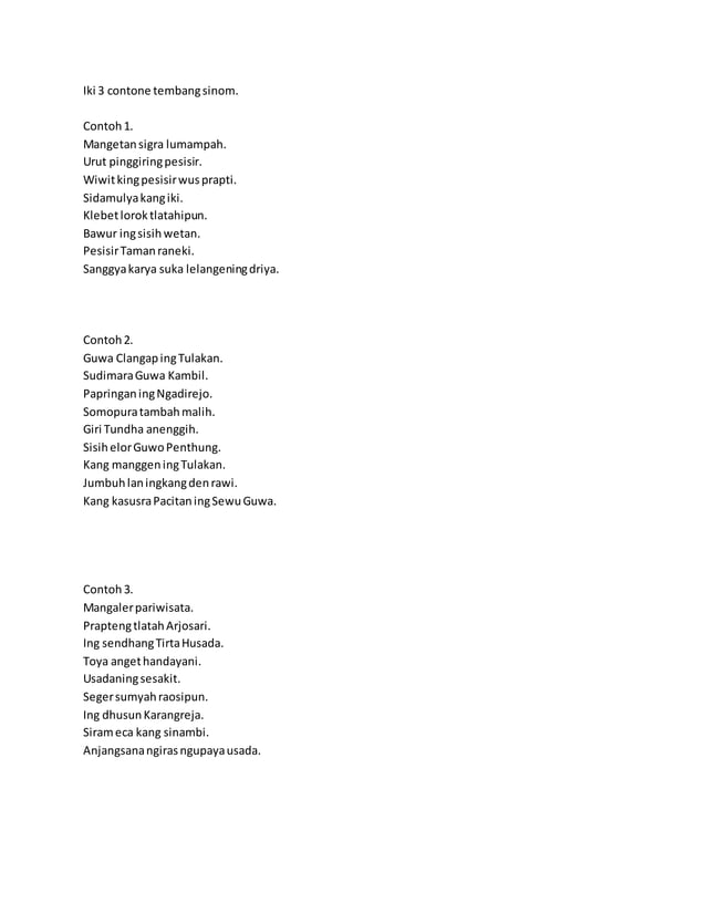 Iki 3 contone tembang sinom | PDF