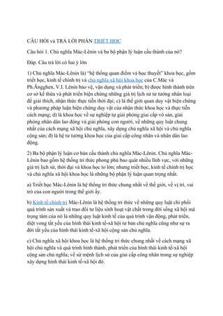 Ikidoc.com-Các câu hỏi tự luận môn triết học mác lênin | PDF