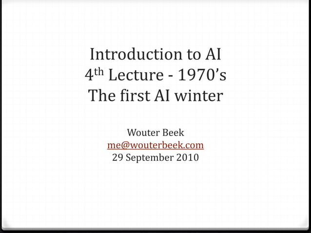 Introduction to AI - Fourth Lecture | PPTX