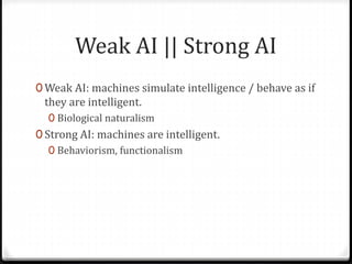 Introduction to AI - Fourth Lecture | PPTX