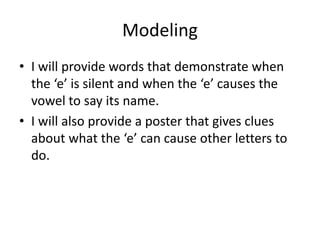 Educ210 here comes silent 'e' lesson plan revised | PPTX