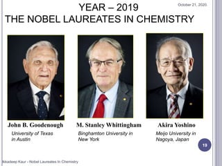 Nobel Laureates in Chemistry (2016-2020) | PPTX