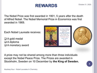 Nobel Laureates in Chemistry (2016-2020) | PPTX